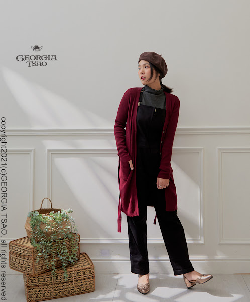 GT後綁帶針織外套 | GEORGIA TSAO 台灣設計師印花服飾品牌